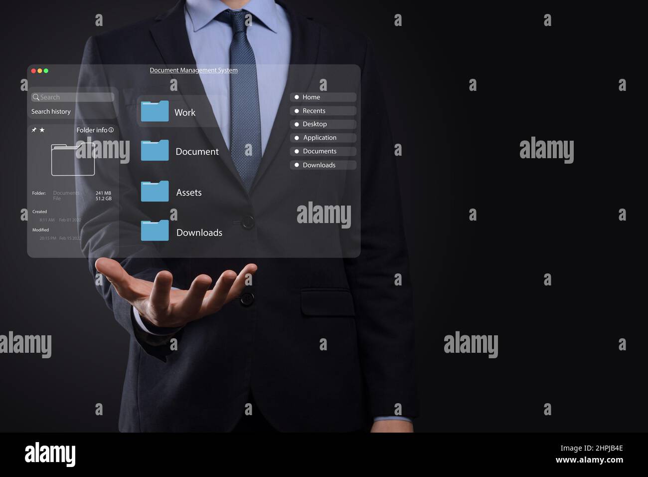 Document management concept. Virtual screen icons Document Management ...