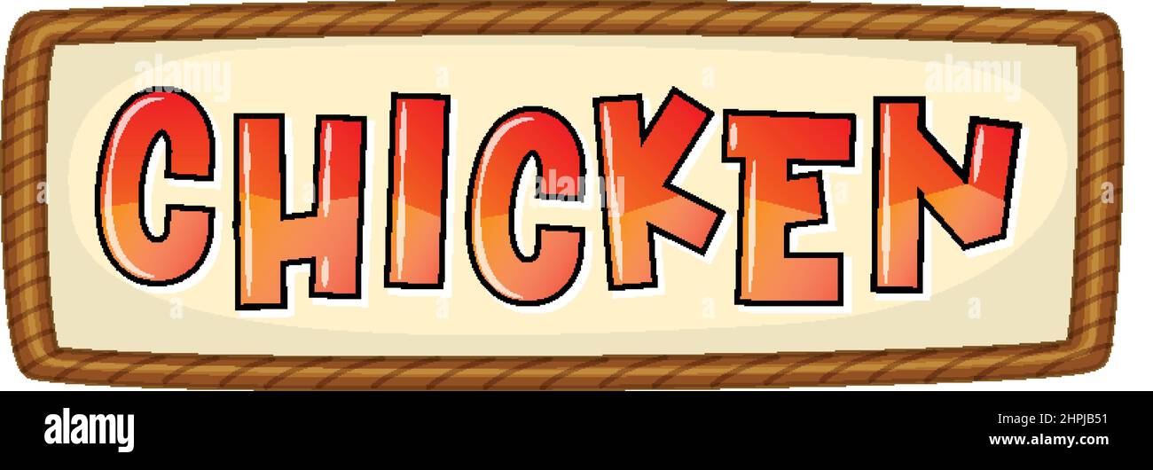 Chicken word banner template illustration Stock Vector Image & Art - Alamy