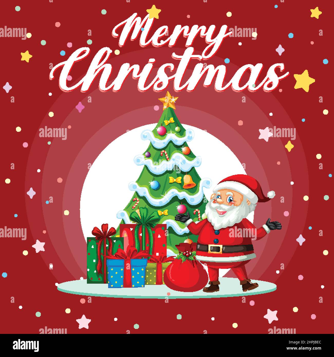 Merry Christmas poster design with Santa Claus cartoon character ...