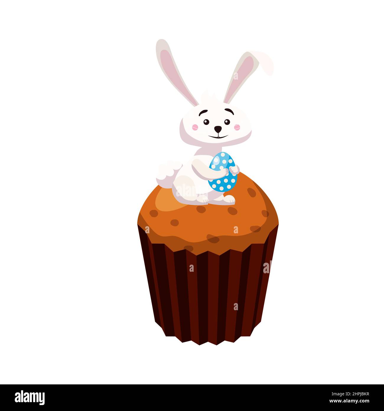 Easter cupcake with Bunny and egg, muffin. Sweet food, dessert Stock ...