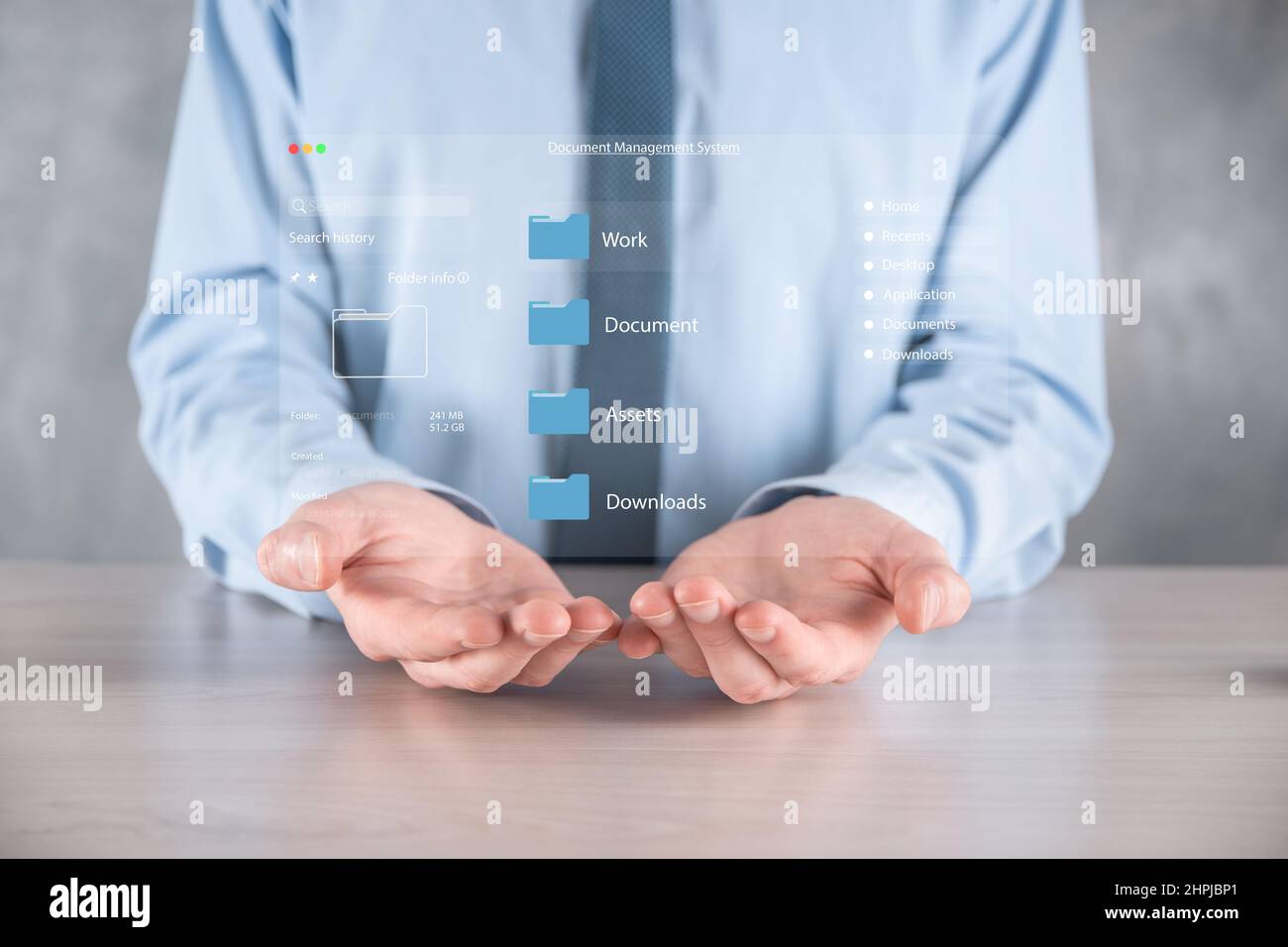 Document management concept. Virtual screen icons Document Management ...