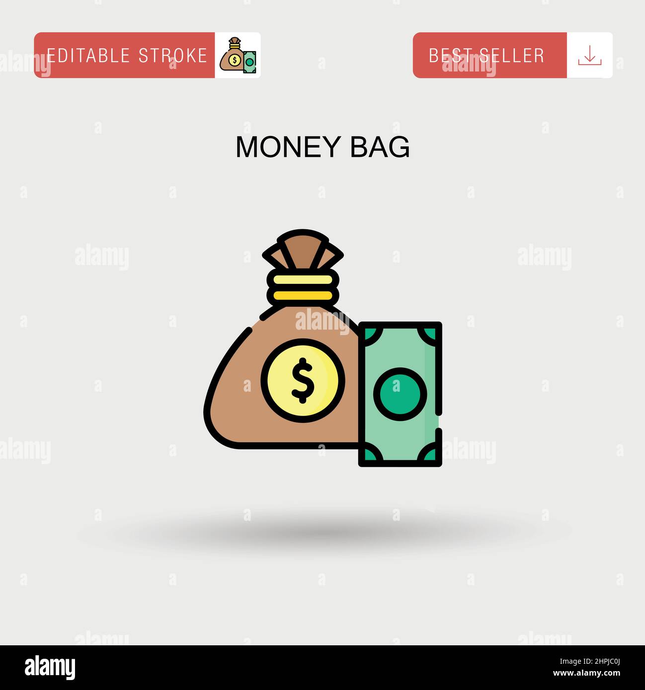 Money bag Simple vector icon Stock Vector Image & Art - Alamy
