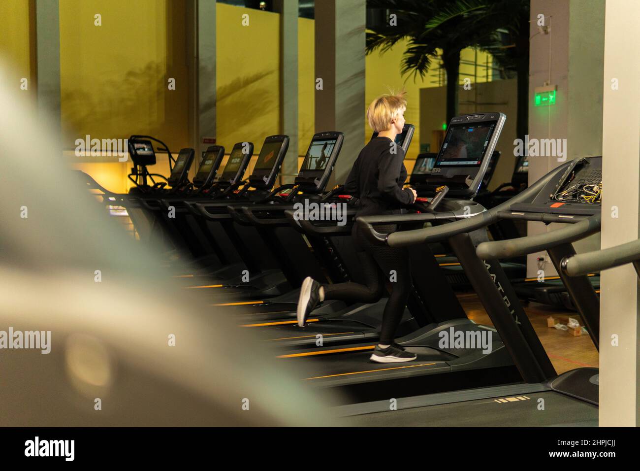 Simulator track workout run activity, in the afternoon sport healthy ...