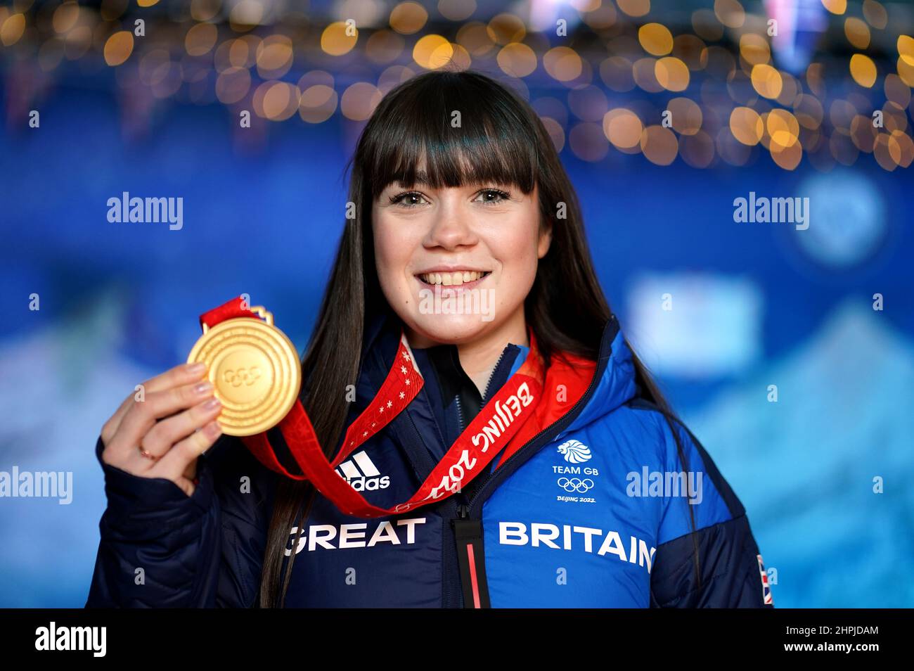 Great Britain's Hailey Duff with an Olympic Gold Medal at The Curling ...