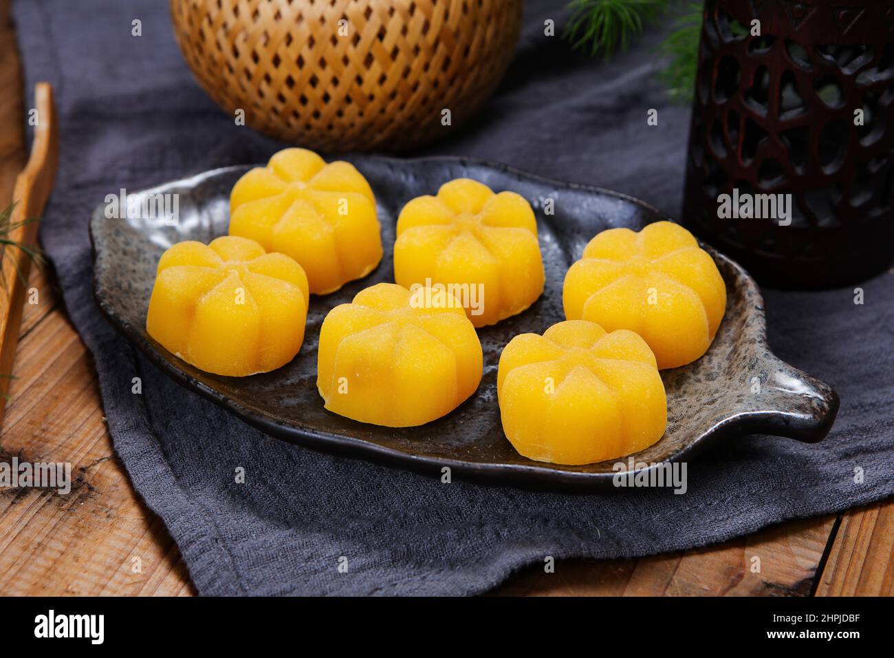 Mango ice skin mooncakes Stock Photo - Alamy