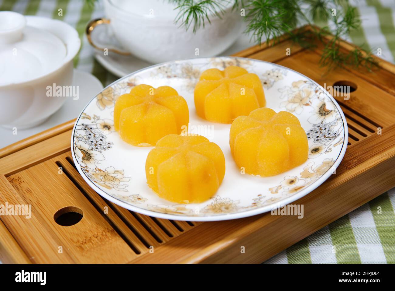 Mango ice skin mooncakes Stock Photo - Alamy