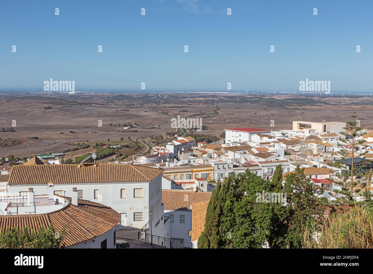 Medina Sidonia and its surroundings with Cadiz and the Atlantic Ocean ...