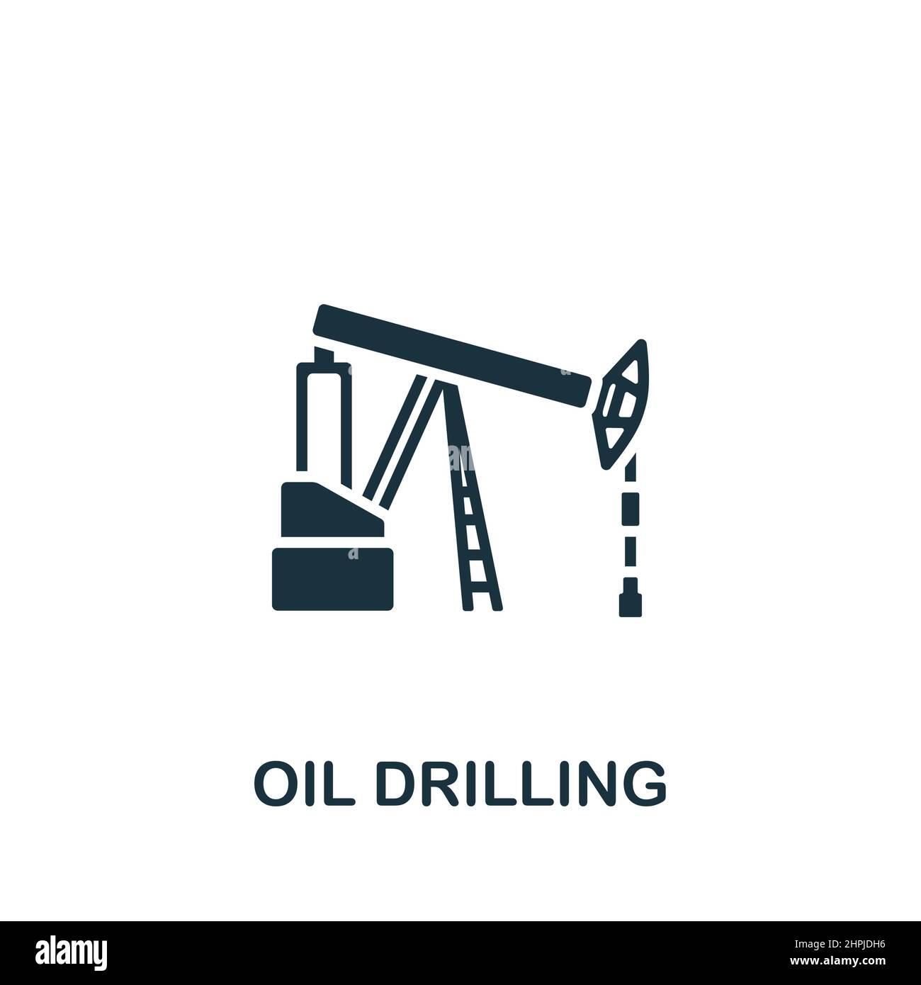 Oil Drilling icon. Monochrome simple icon for templates, web design and ...