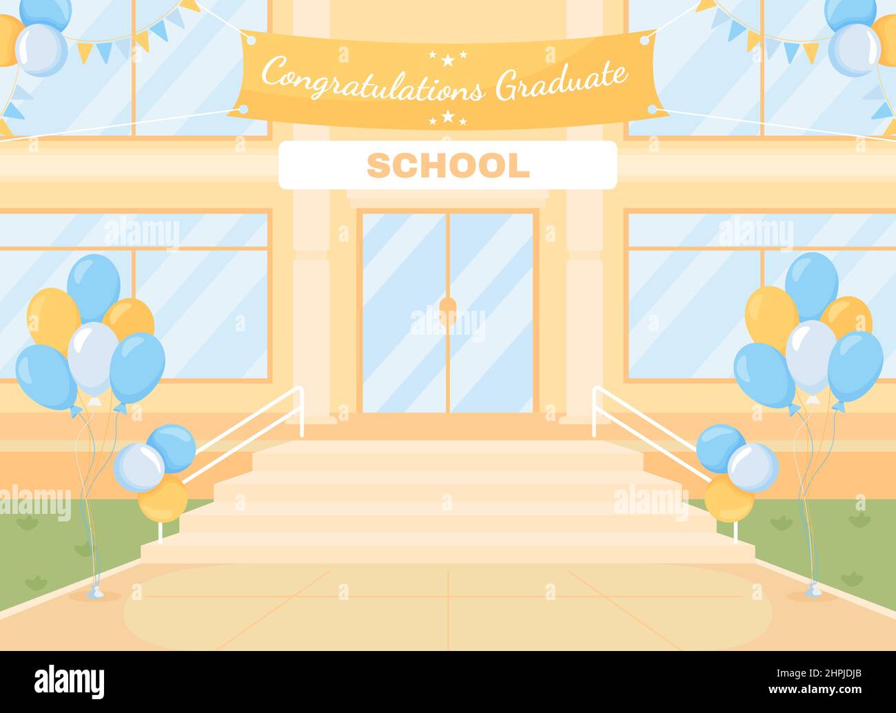 Outdoor graduation ceremony flat color vector illustration Stock Vector ...