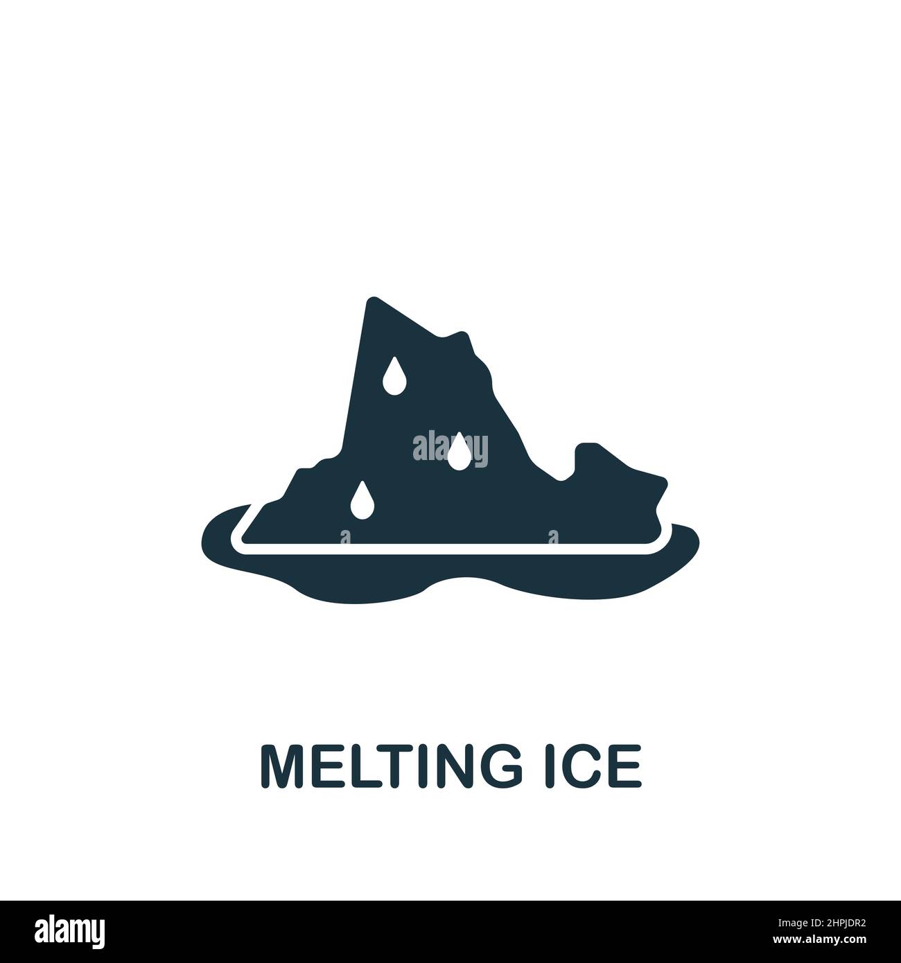 Melting Ice icon. Monochrome simple icon for templates, web design and ...
