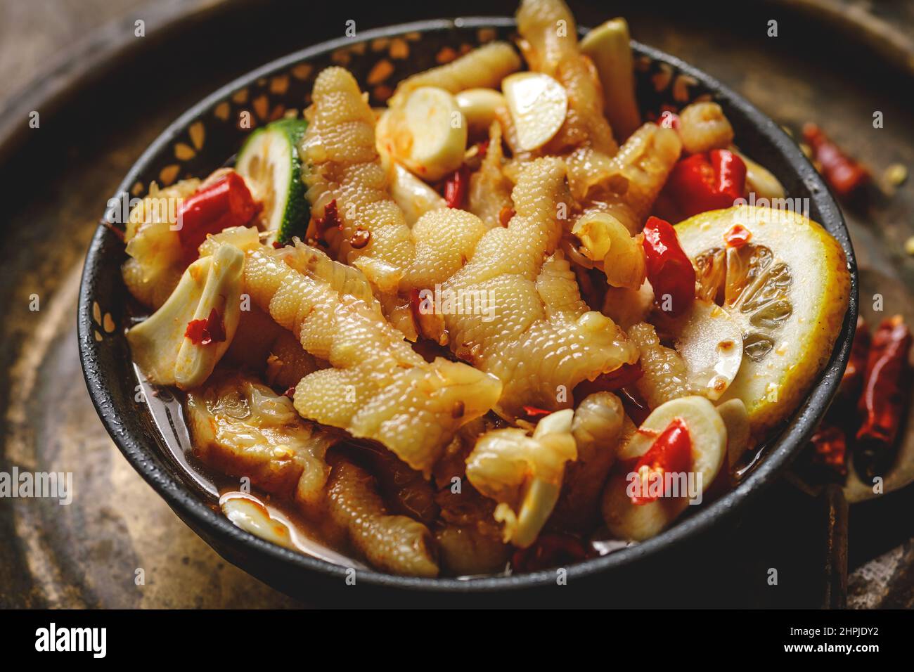 Chicken Feet with Pickled Peppers Stock Photo - Alamy