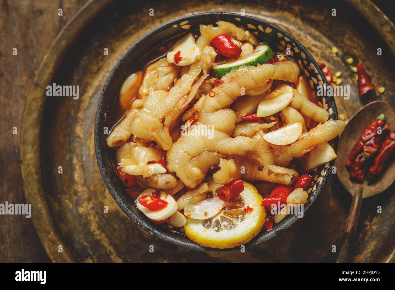 Chicken Feet with Pickled Peppers Stock Photo - Alamy