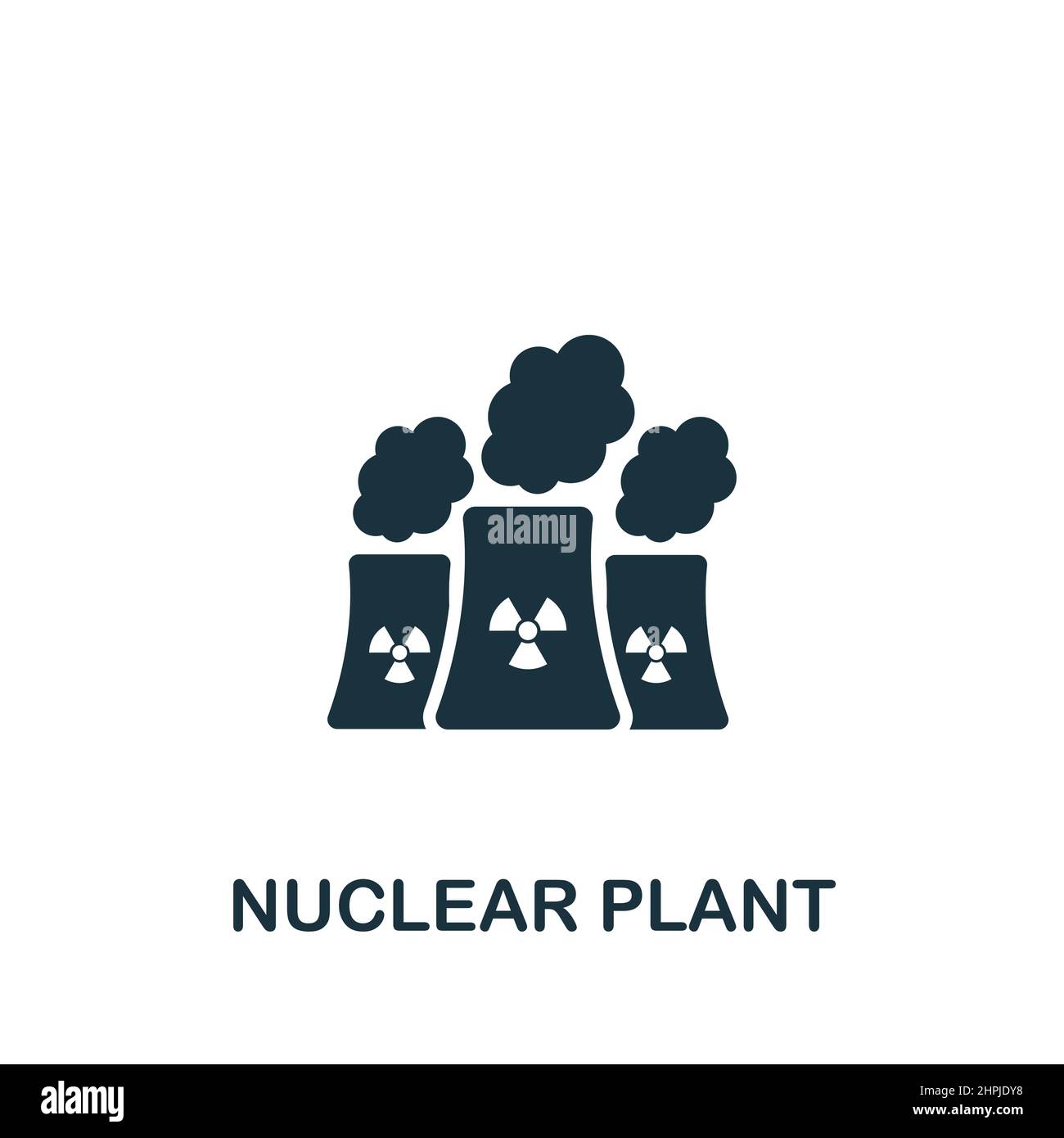 Nuclear Plant icon. Monochrome simple icon for templates, web design ...