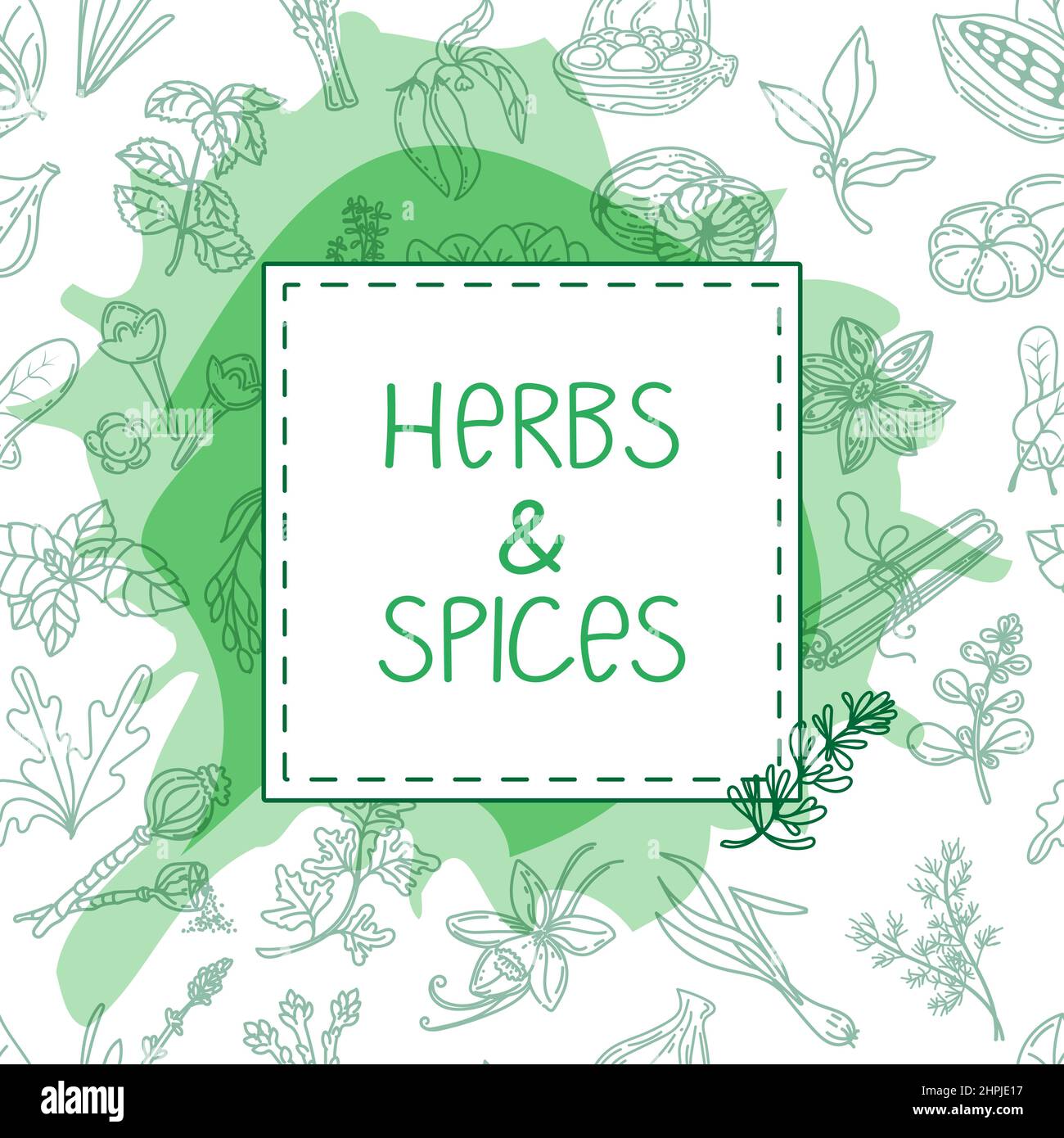Herbs and spices, hand-drawn vector illustrations. Hand-drawn food ...