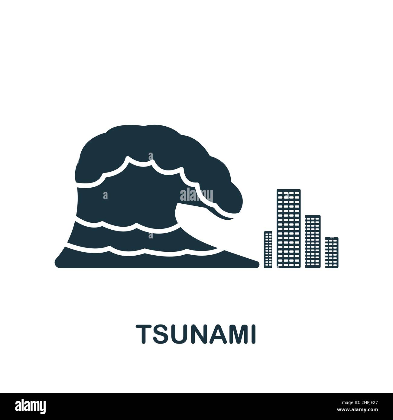 Tsunami icon. Monochrome simple icon for templates, web design and ...