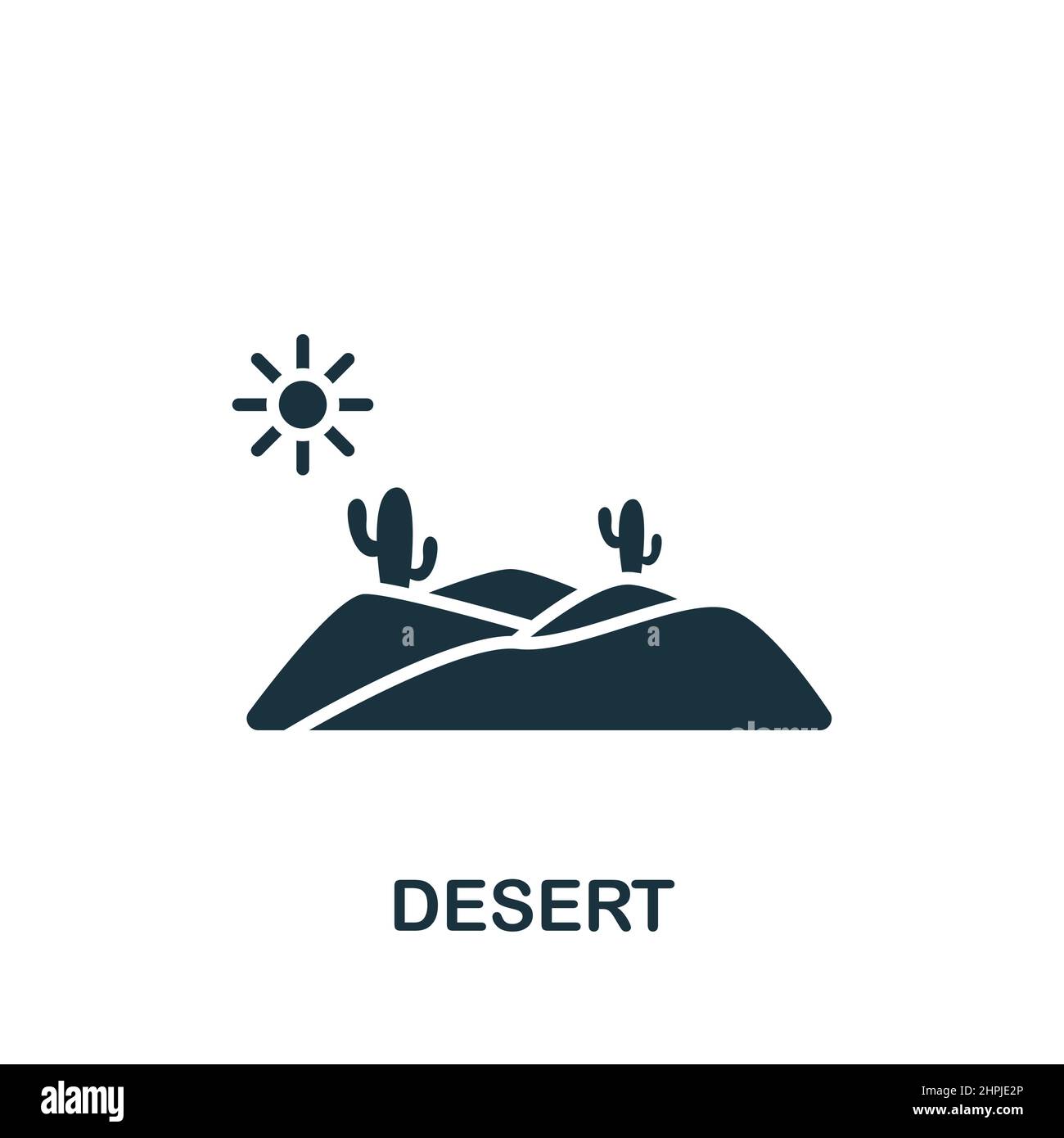 Desert icon. Monochrome simple icon for templates, web design and ...