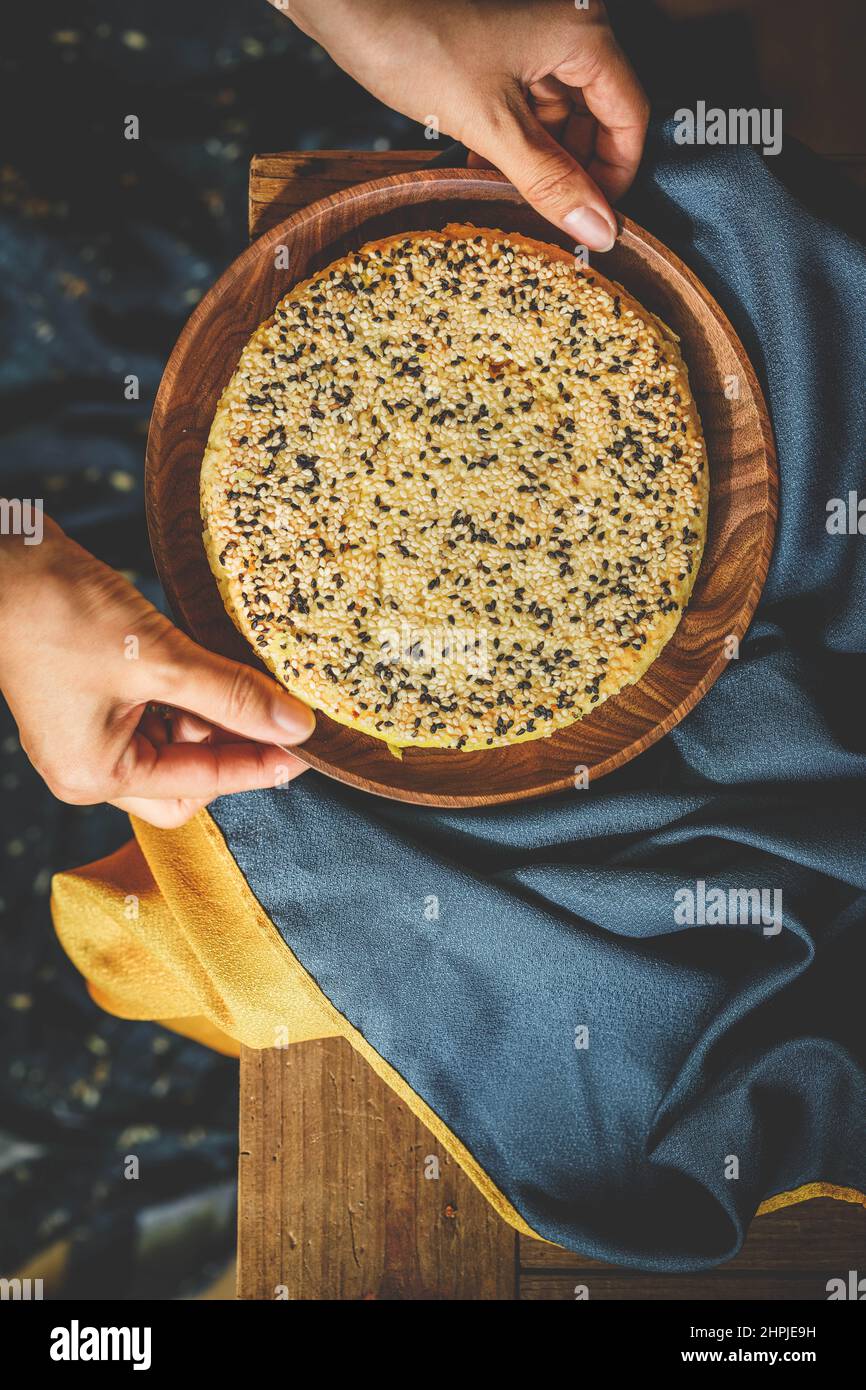 Baked wheat cake Stock Photo - Alamy