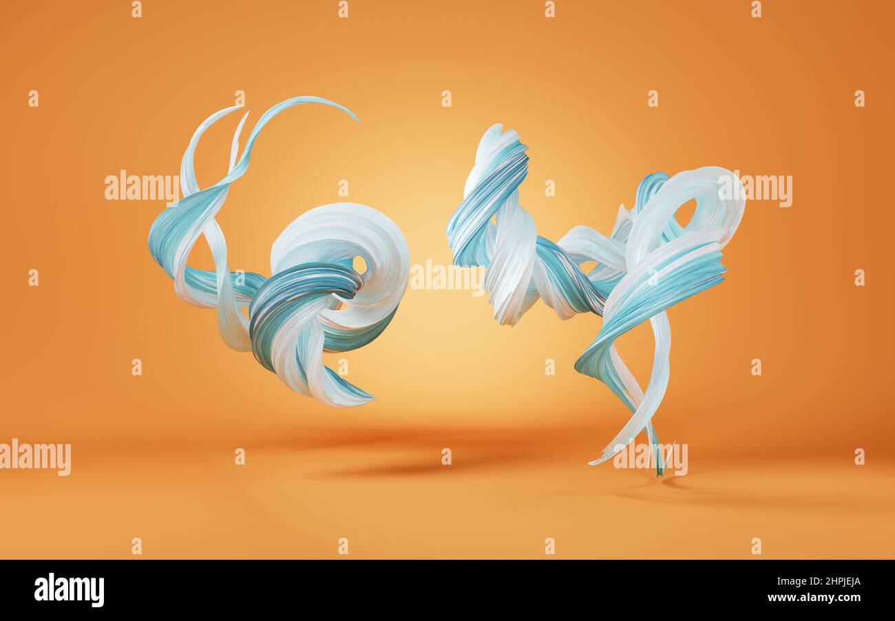 Abstract flowing gradient lines, 3d rendering. Computer digital drawing ...