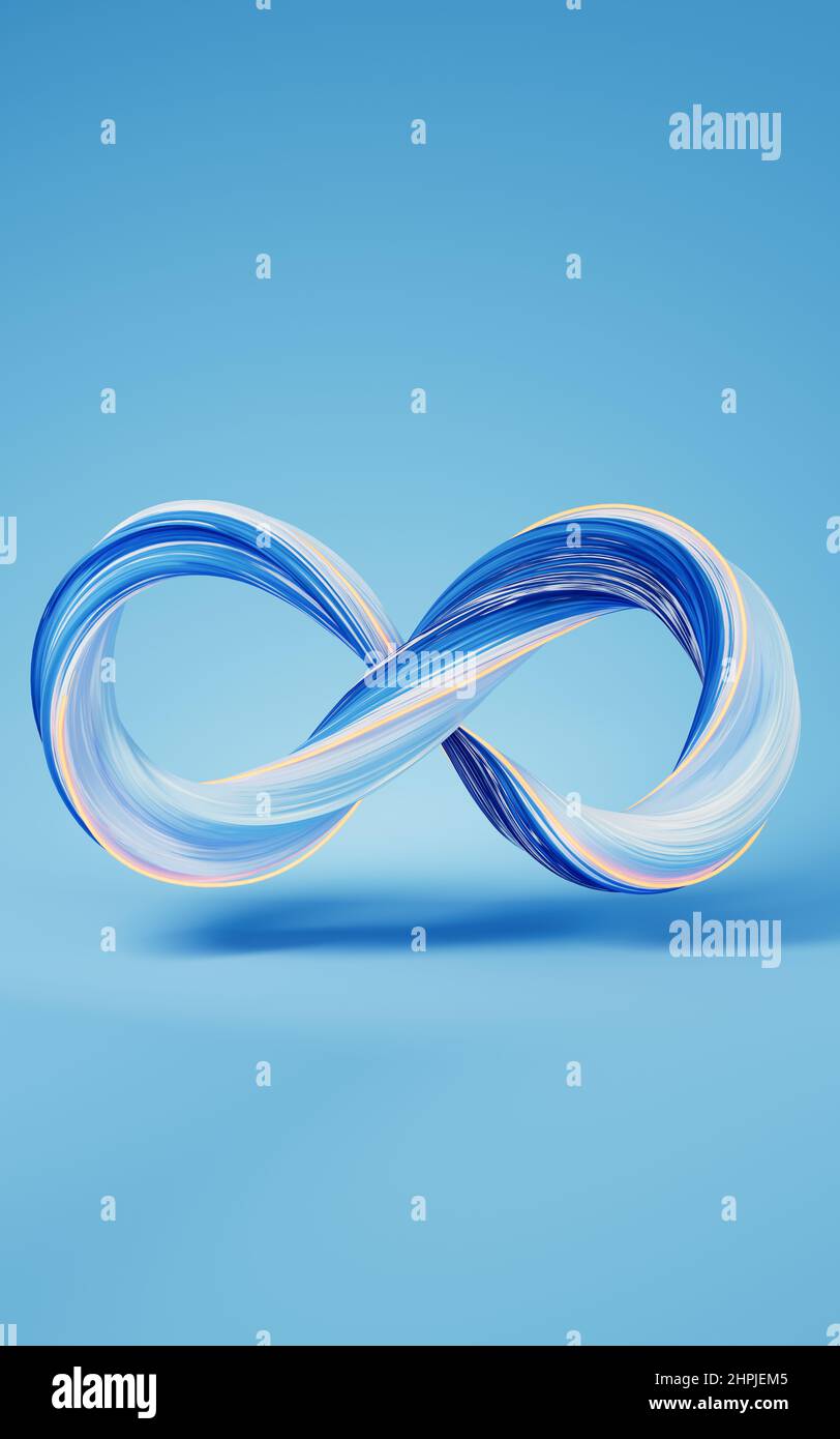 Abstract curve line, Mobius belt, 3d rendering. Computer digital ...