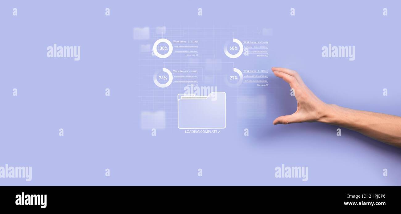 Business developer hand using board framework on virtual modern ...