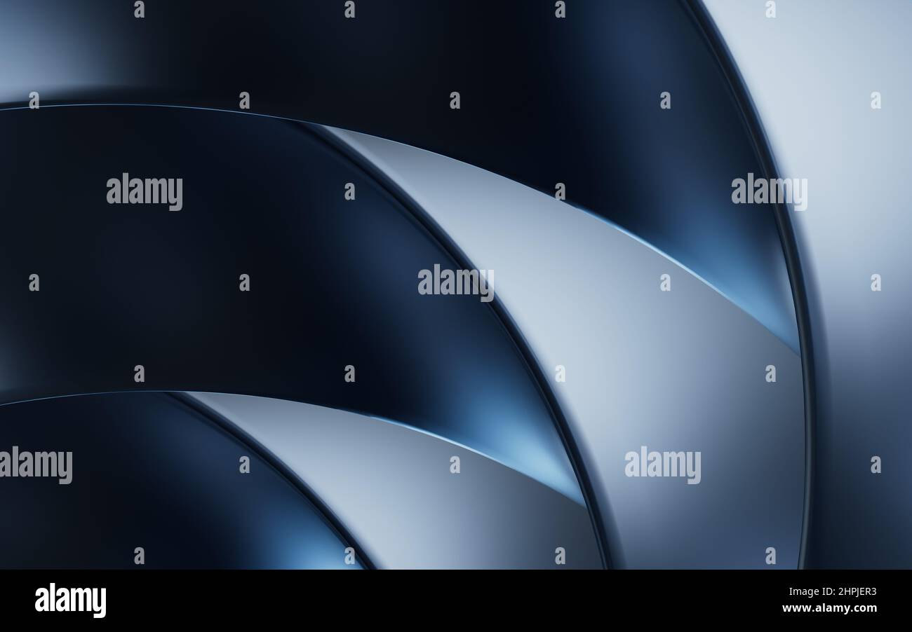 Metal curve with dark background, 3d rendering. Computer digital ...