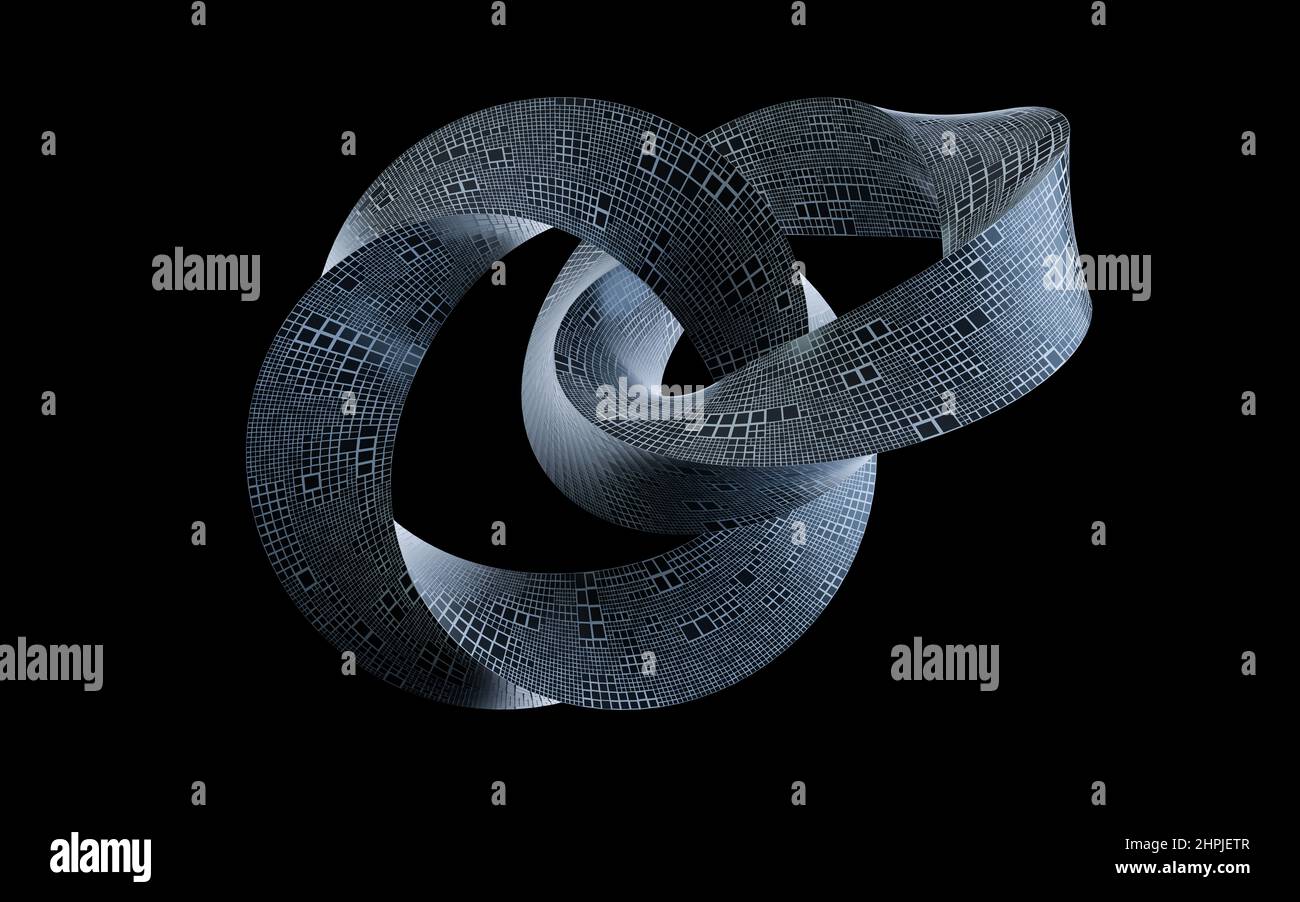 Dark metal Mobius Strip, 3d rendering. Computer digital drawing Stock ...