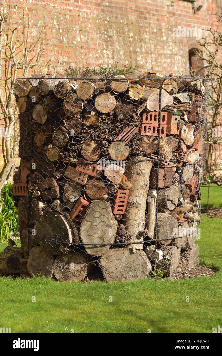 Insect bug hotel tower Stock Photo - Alamy