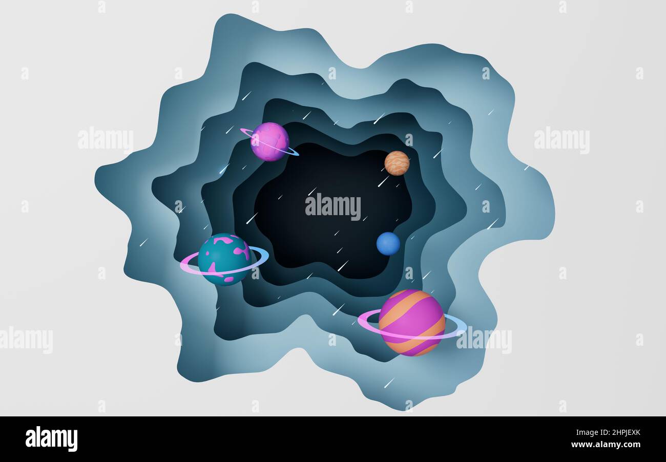 Planet in the outer space, 3d rendering. Computer digital drawing Stock ...