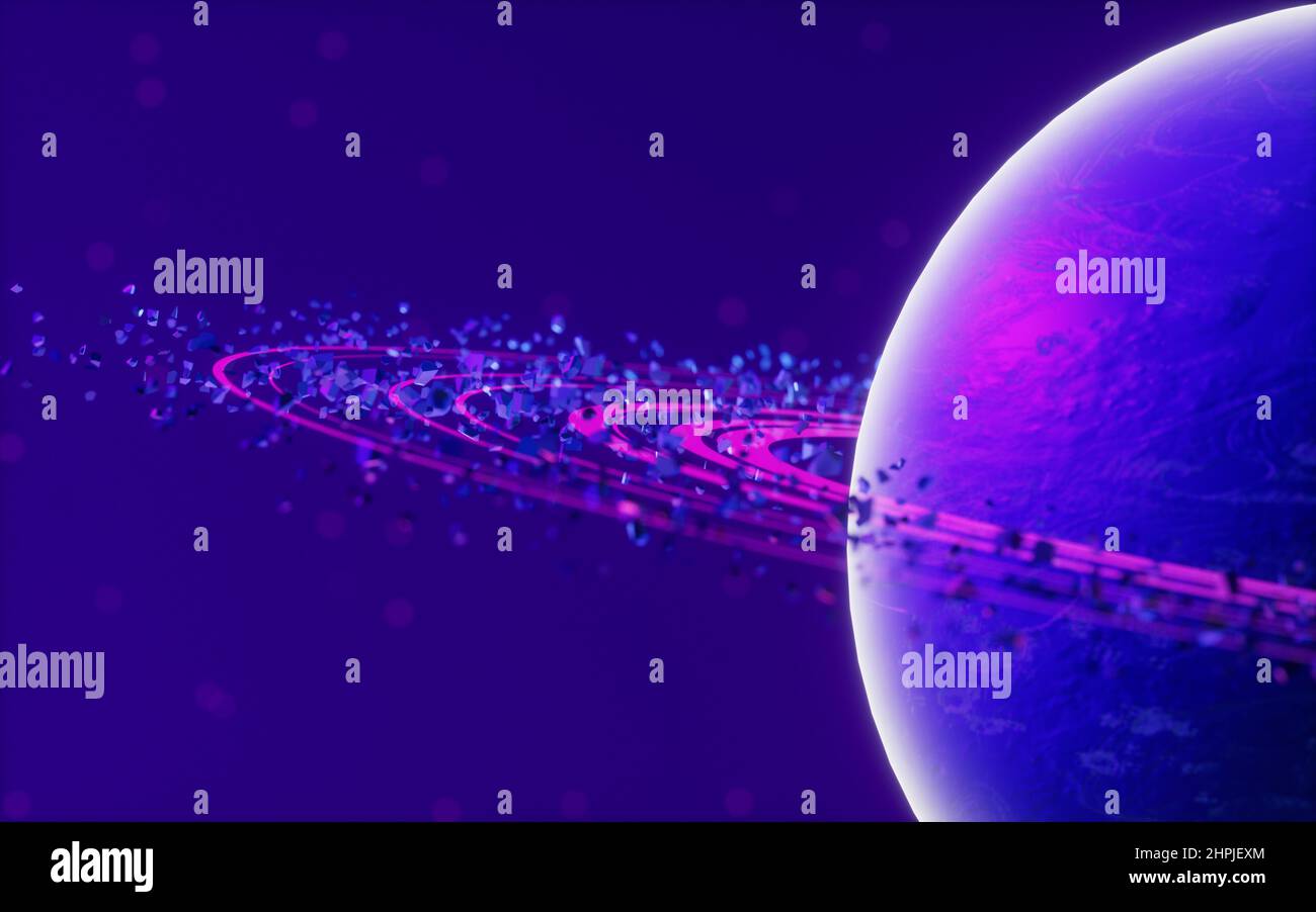 Planet in the outer space, 3d rendering. Computer digital drawing Stock ...