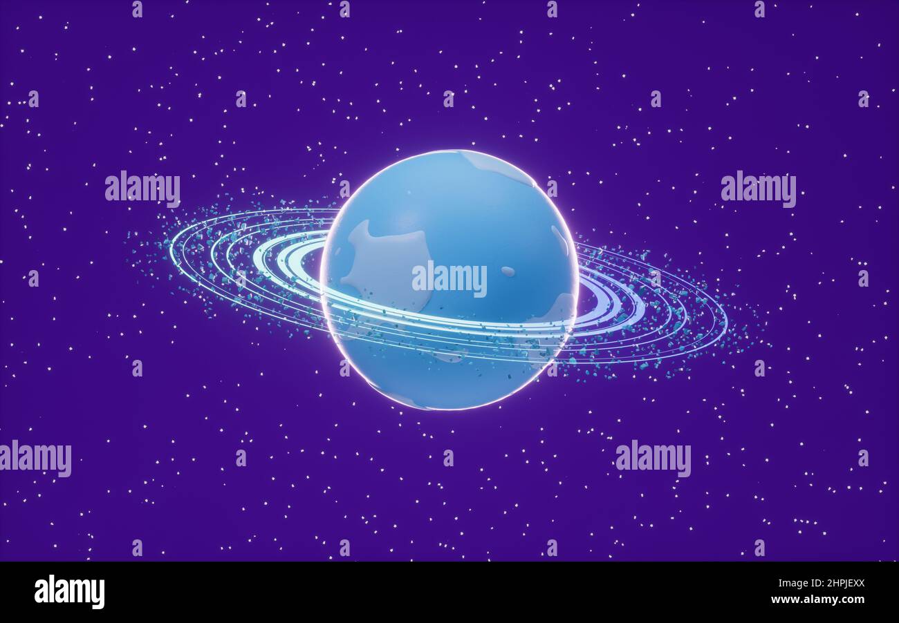 Planet in the outer space, 3d rendering. Computer digital drawing Stock ...