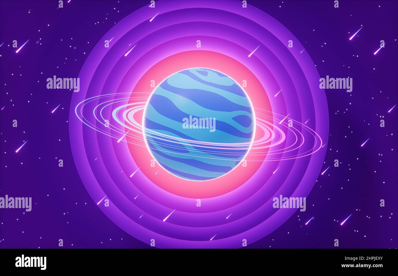 Planet in the outer space, 3d rendering. Computer digital drawing Stock ...