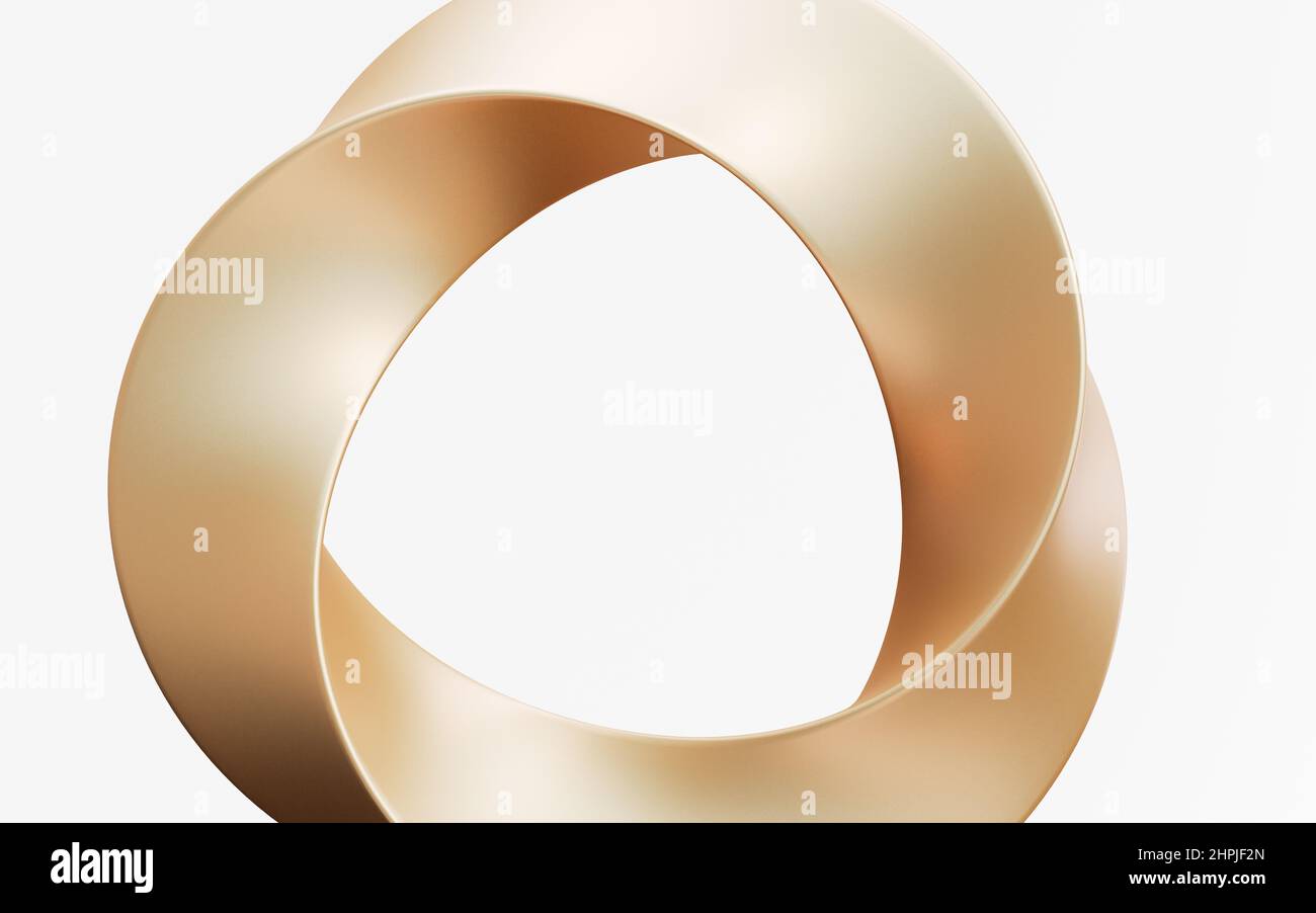 Golden curve frame background, 3d rendering. Computer digital drawing ...