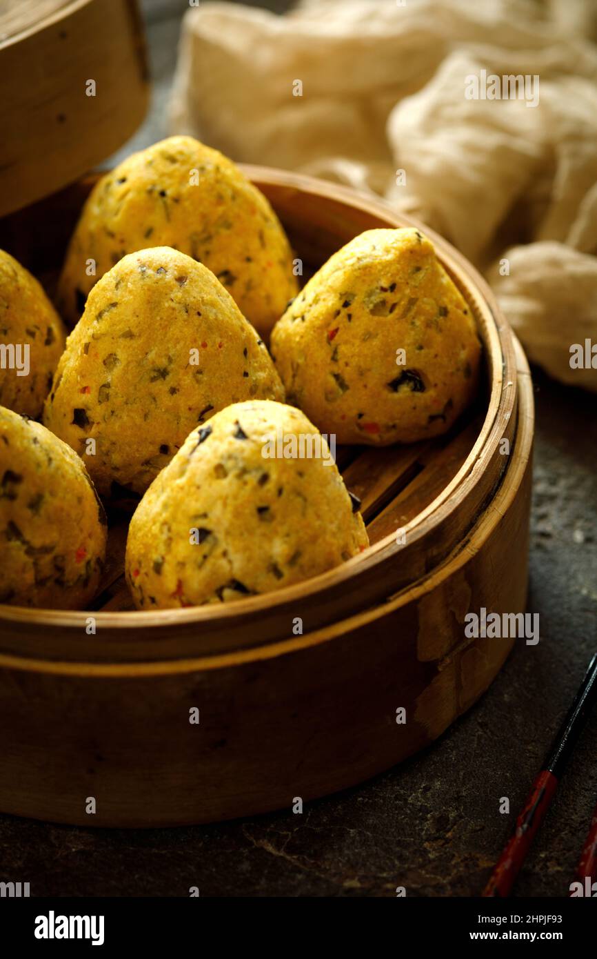 Black Rice Bun Stock Photo - Alamy