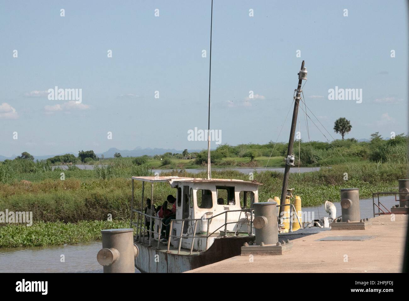 A boat is seen docked at an inland port in Nsanje district. The port ...