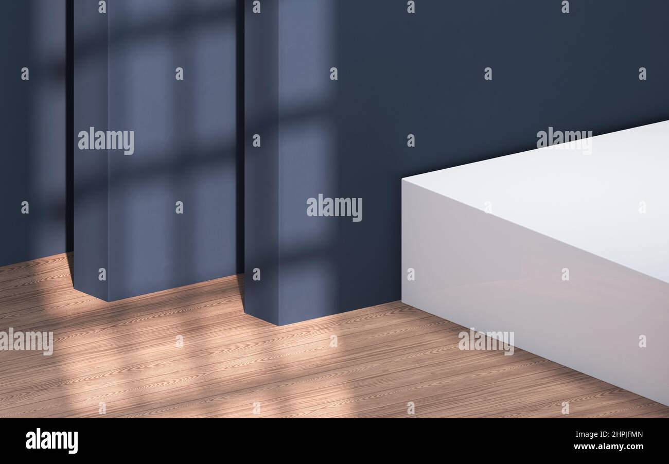 Empty room with wooden floor, 3d rendering. Computer digital drawing ...
