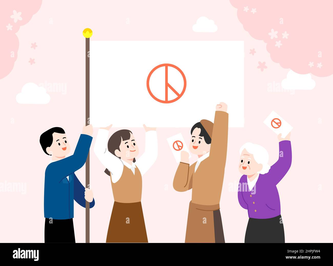 vote campaign with people characters encouraging to vote Stock Photo ...