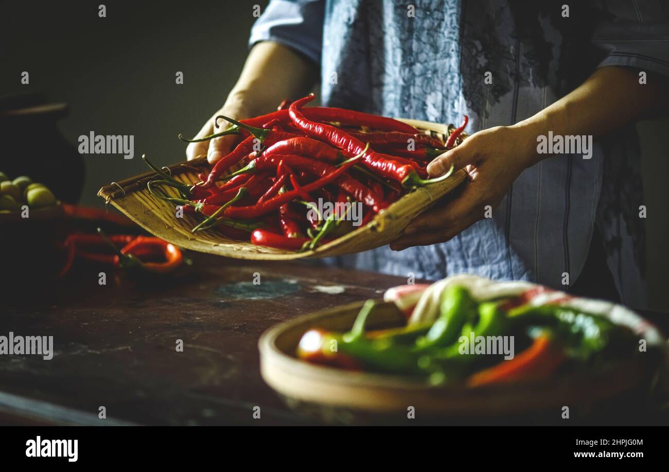 Make chili sauce Stock Photo - Alamy