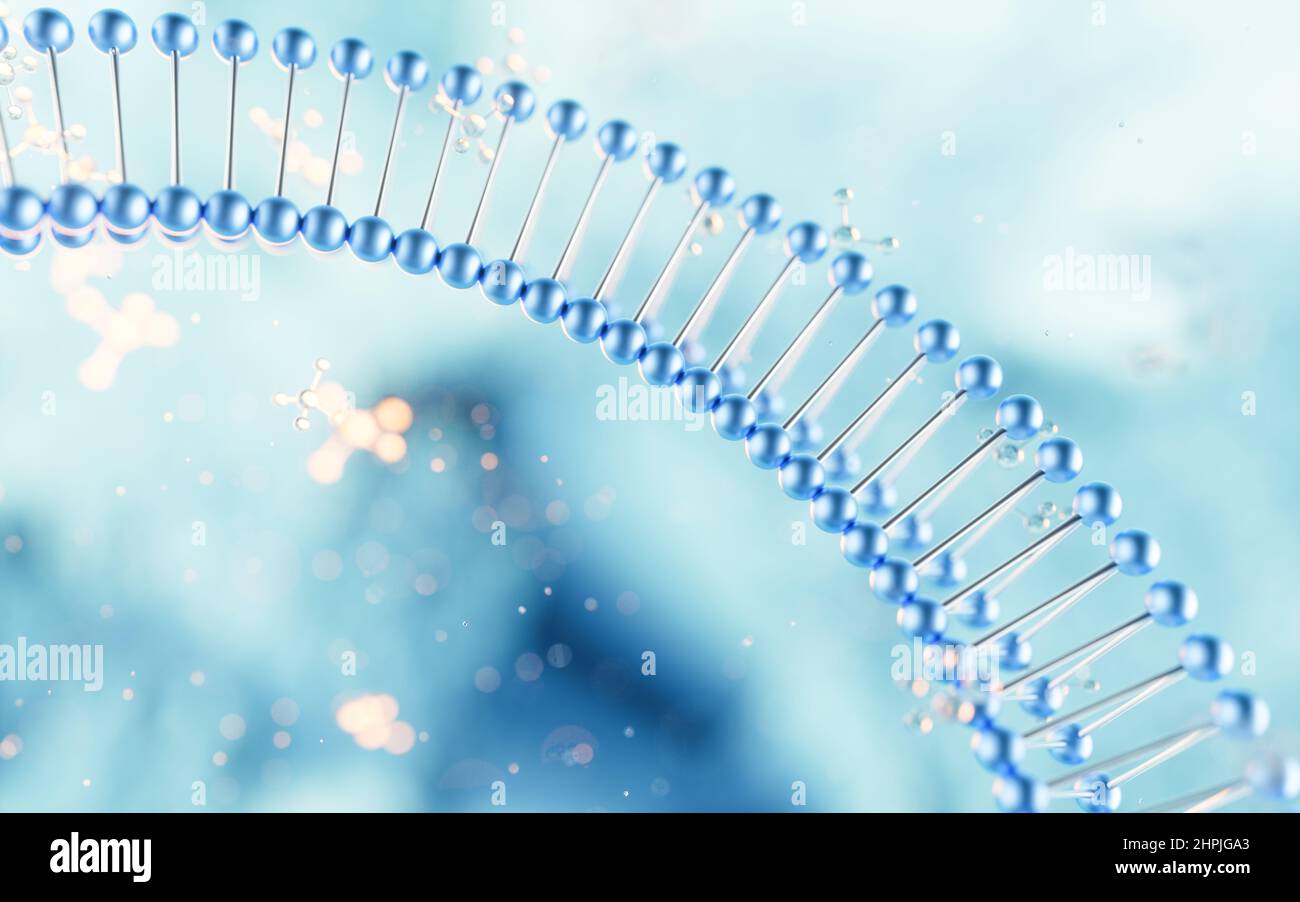 Biology molecules structure, 3d rendering. Computer digital drawing ...