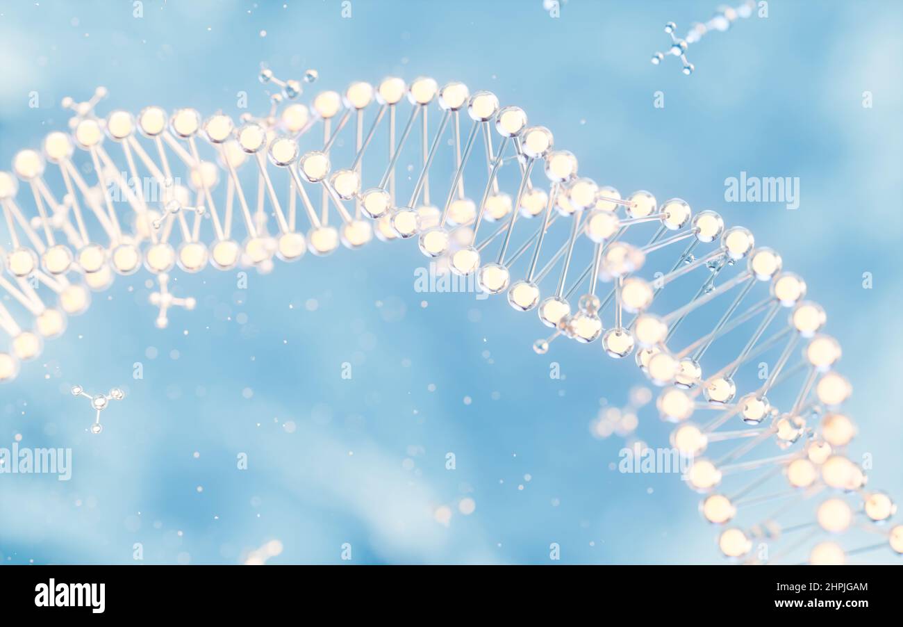 Biology molecules structure, 3d rendering. Computer digital drawing ...