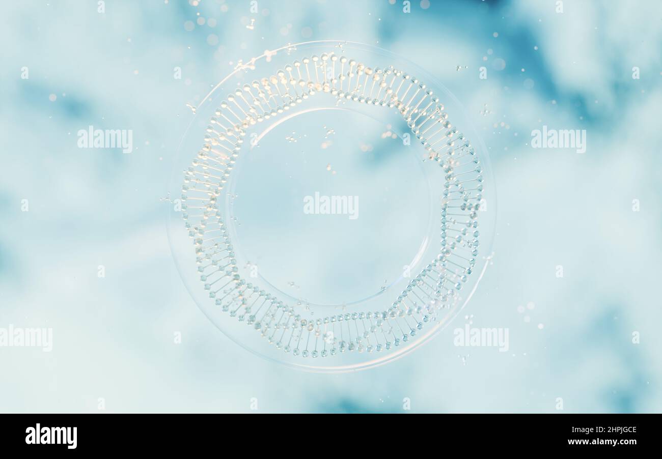 Biology molecules structure, 3d rendering. Computer digital drawing ...