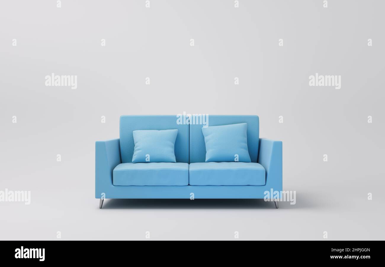 Sofa with white background, 3d rendering. Computer digital drawing ...