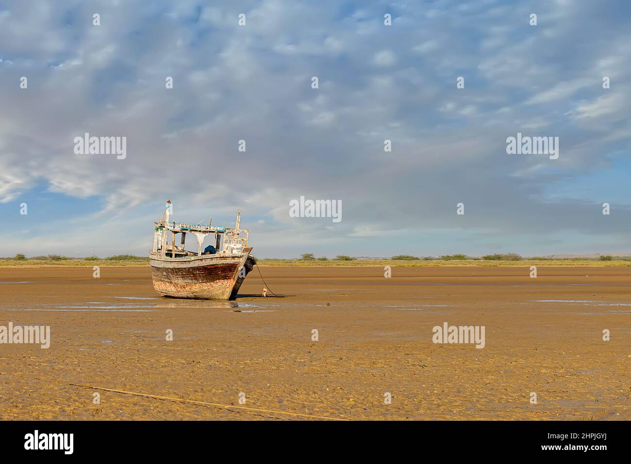 Beautiful Seascape of Mubarak Village Karachi. Fishing Harbor Stock ...