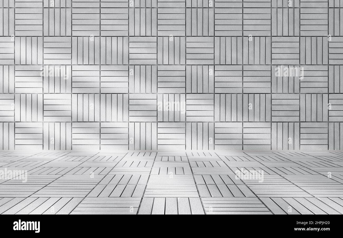 White empty room, with light and shadow, 3d rendering. Computer digital ...