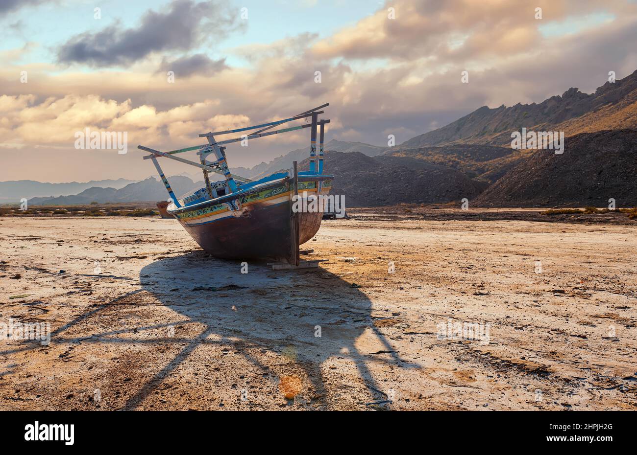 Beautiful Seascape of Mubarak Village Karachi. Fishing Harbor Stock ...