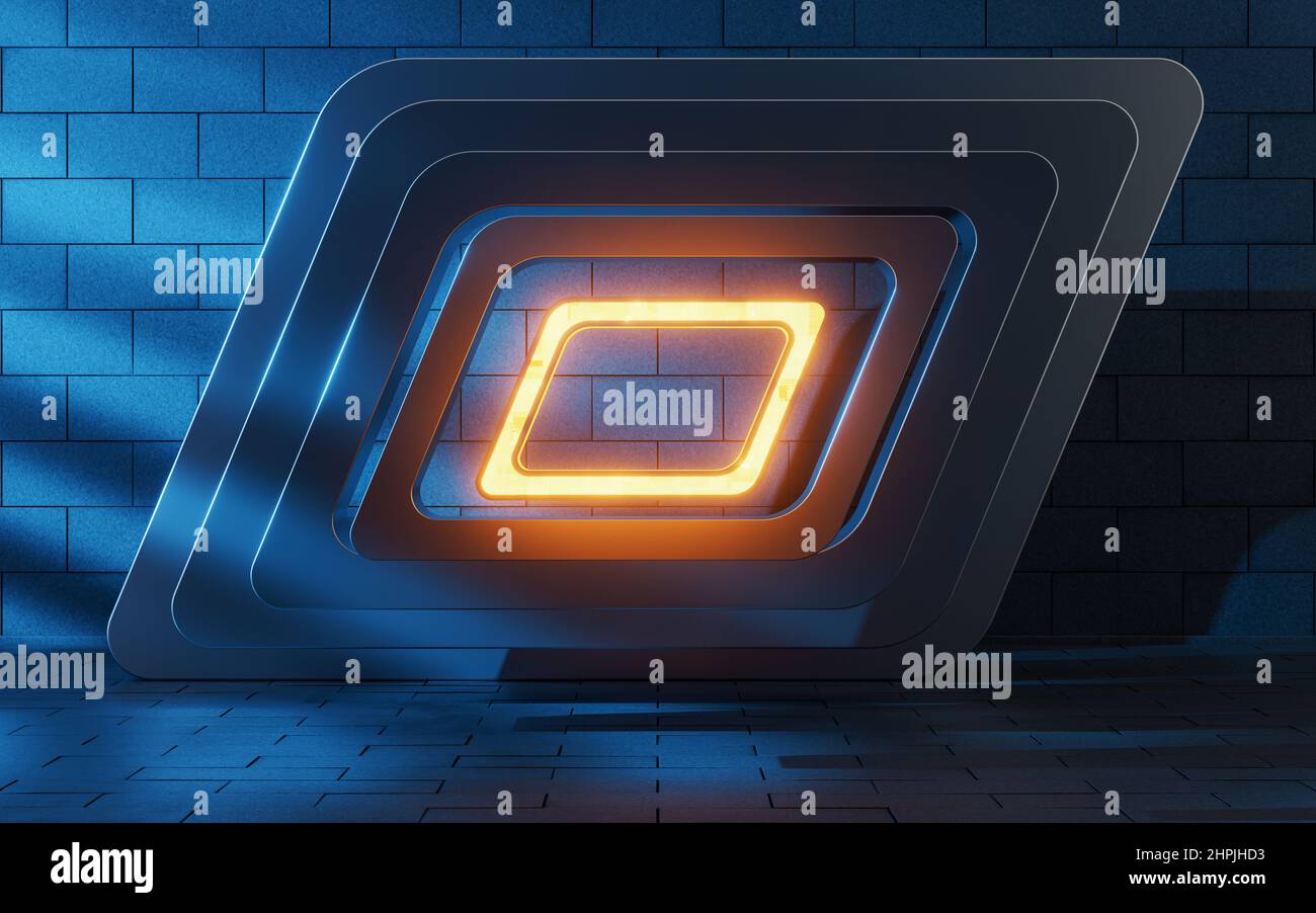 Abstract rhombus frame background, 3d rendering. Computer digital ...