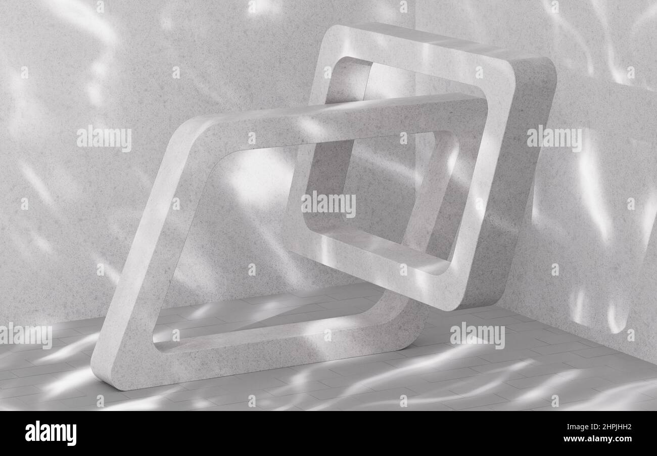Abstract rhombus shape structure, 3d rendering. Computer digital ...