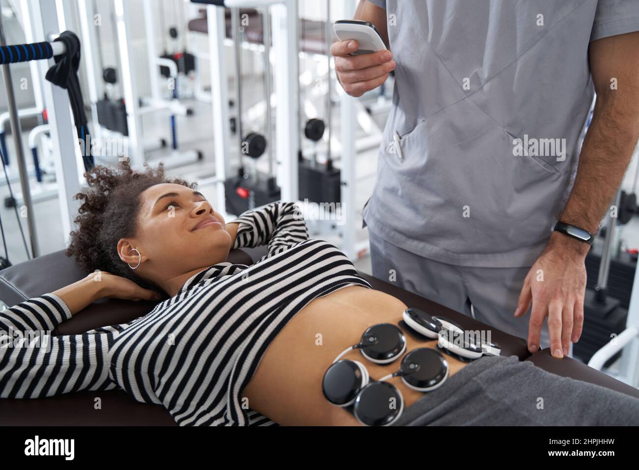 Lady having rehabilitation doctor hi-res stock photography and images ...