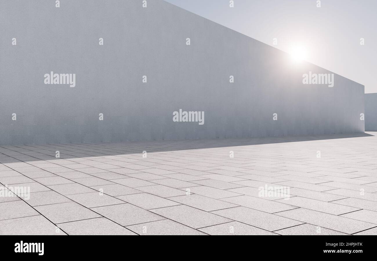 Empty outdoor ground background, 3d rendering. Computer digital drawing ...