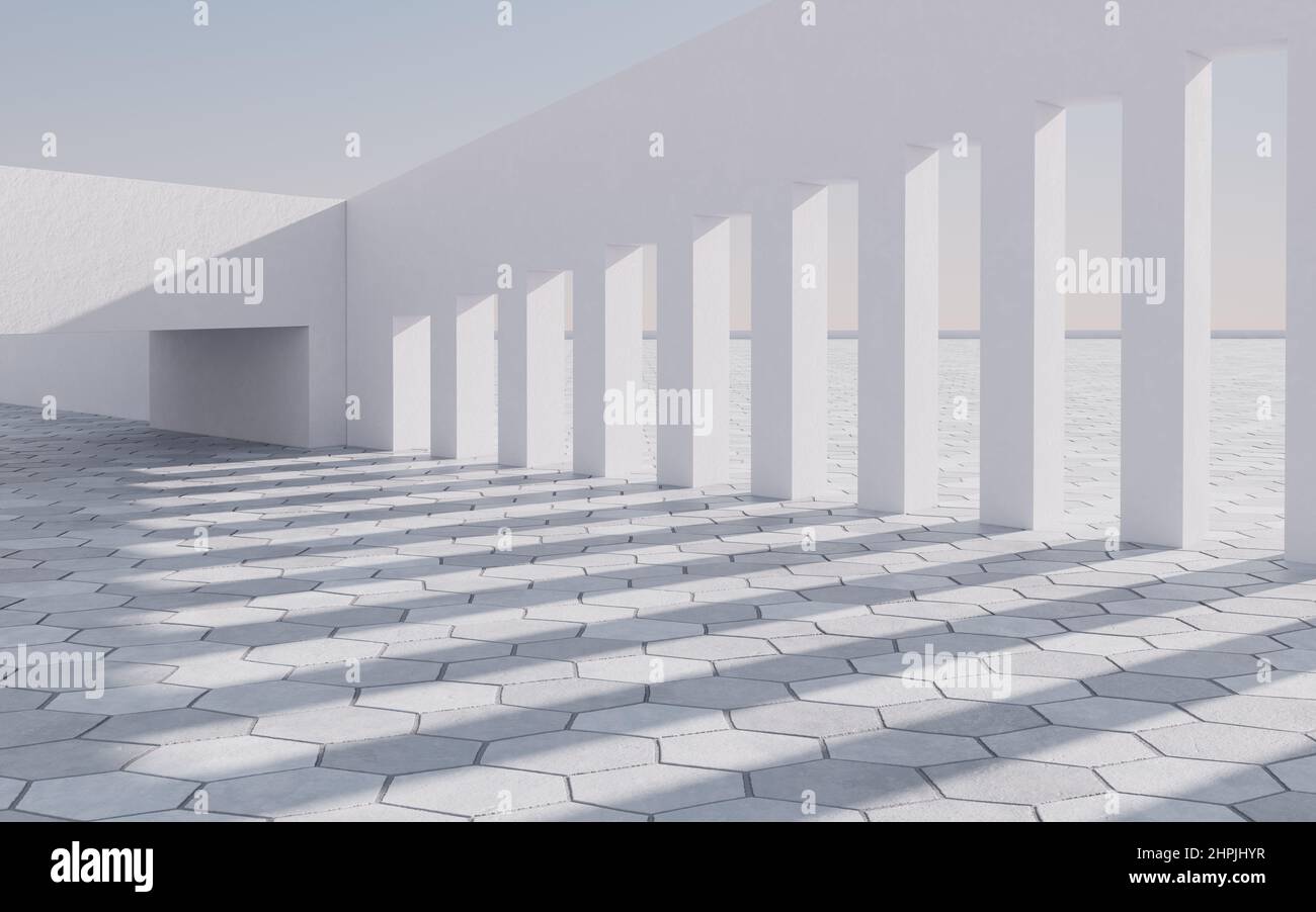 Empty outdoor ground background, 3d rendering. Computer digital drawing ...