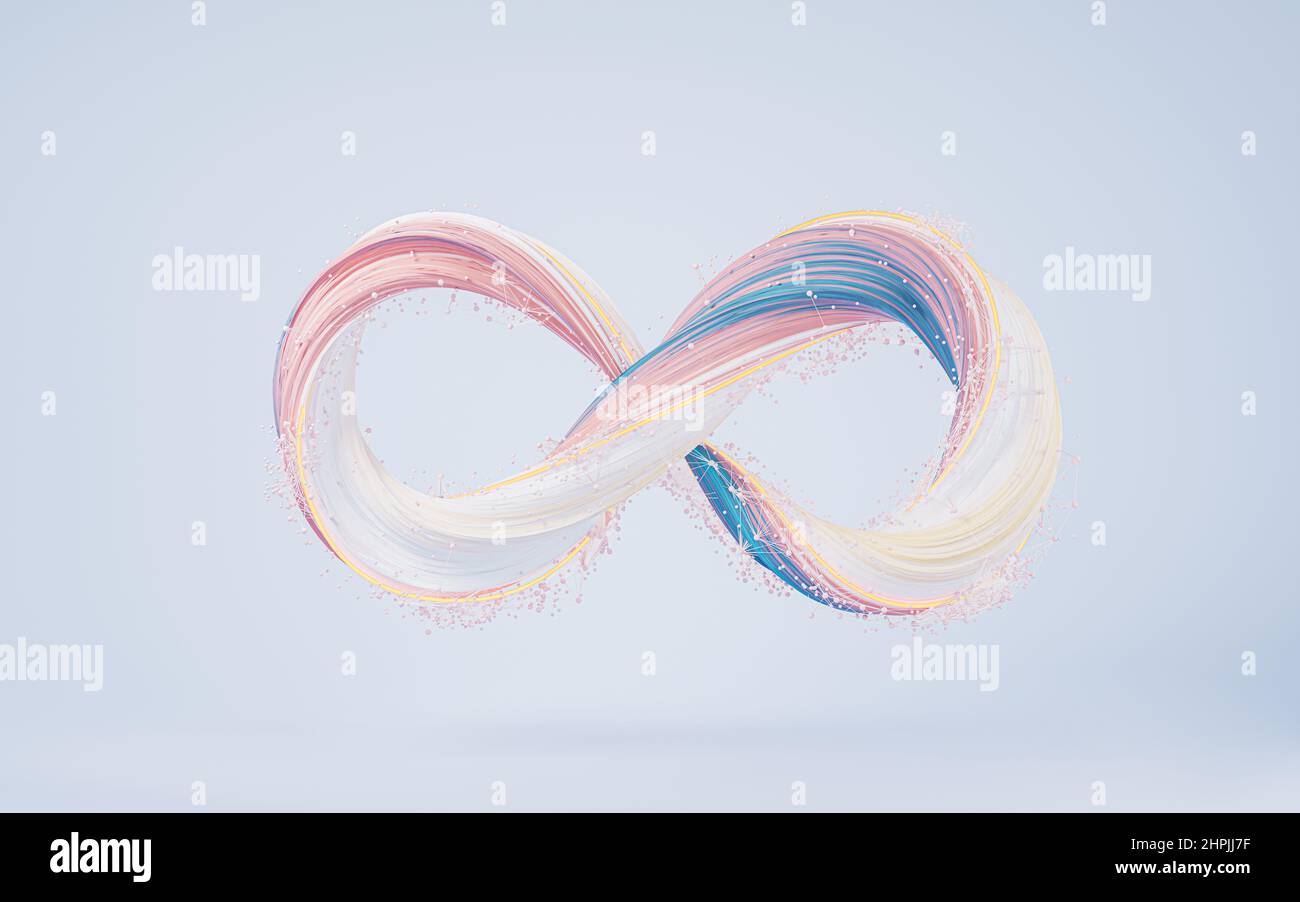 Abstract curve line, Mobius belt, 3d rendering. Computer digital ...